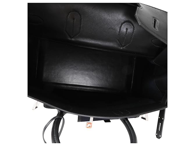 Hermès Hermes Bleu Marine Toile & Black Box Calf Cargo Hac 40 Phw ref ...