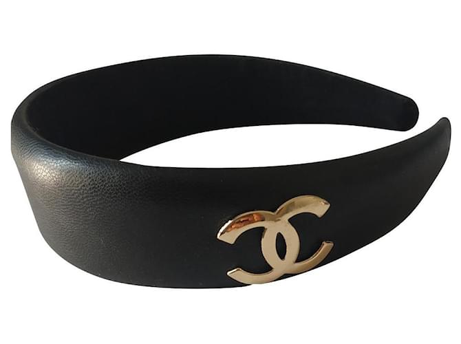 Chanel headband Black Leather ref.670313 - Joli Closet