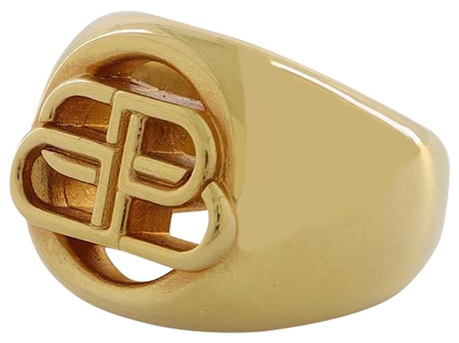 Balenciaga Bb Signet Ring in Gold-tone brass Golden Metallic ref.697196 ...