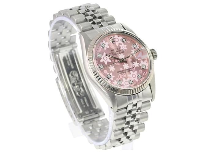 Rolex Pink Flower Datejust Diamond Dial Fluted Bezel 36mm watch Metal ...