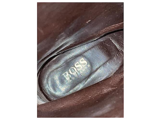 Sublime Hugo Boss riding boots 41 chocolate leather Dark brown ref ...