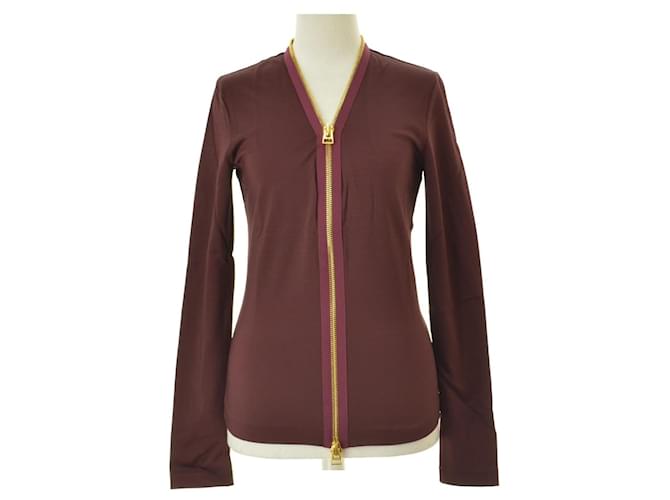 Tom Ford Zip Cardigan Jacket Red Gold-plated Rayon Polyurethane ref ...