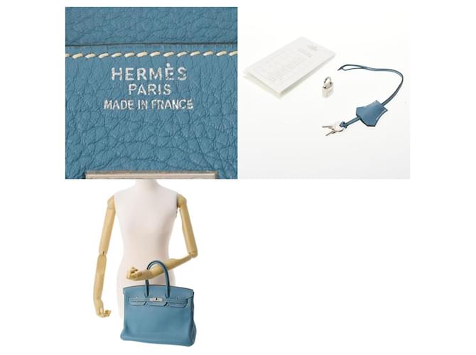 Hermès HERMES BIRKIN 35 Light blue Leather ref.756932 - Joli Closet