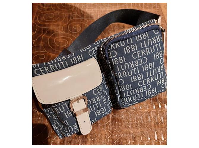 Waist bag CERRUTI 1881 Blue Leather Polyester Nylon ref.763881 - Joli ...