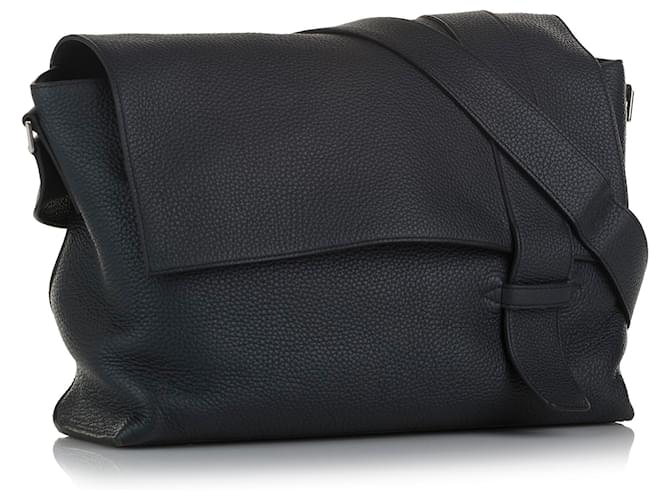 Hermès Hermes Black Alfred 35 Leather Pony-style calfskin ref.771622 ...