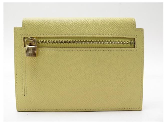 Hermès NEW HERMES KELLY POCKET COMPACT MONEY WALLET IN YELLOW EPSOM ...
