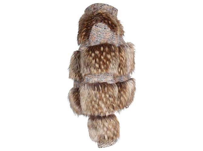 Chanel Fur Zipped Jacket in Brown Cashmere and Mohair Wool ref.846160 ...