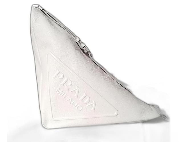 Prada LOGO White Leather ref.873962 - Joli Closet