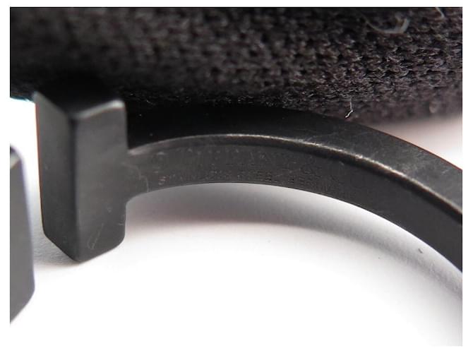 ANILLO CUADRADO TIFFANY & CO T 60151569 taille 61 ANILLO NEGRO ACERO RECUBIERTO NEGRO Metal ref ...