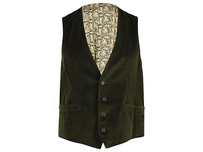 Zweifarbige Weste mit Paisley-Rücken von Dolce & Gabbana aus grünem ...