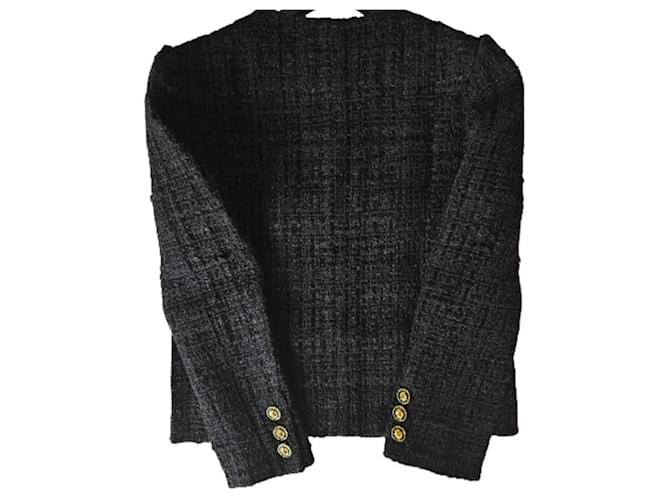 chanel tweed jacket Black Golden ref.913643 - Joli Closet