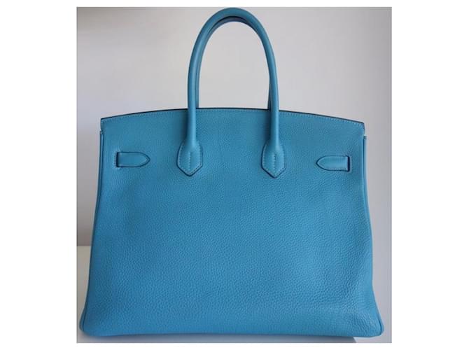 Hermès HERMES BIRKIN 35 cm Light blue Leather ref.915622 - Joli Closet