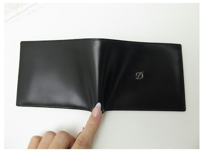 NEW ST DUPONT WALLET CARD HOLDER 4CC LOGO D BLACK LEATHER WALLET ref ...