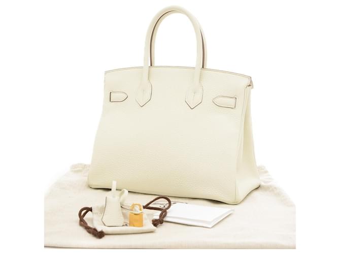 Hermès Hermes Birkin 30 Handbag in Off-White Togo Leather Eggshell ref ...