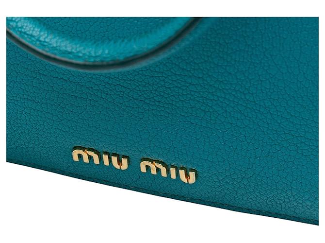 Miu Miu Blue Goatskin Madras Satchel Turquoise Leather ref.2543783 ...
