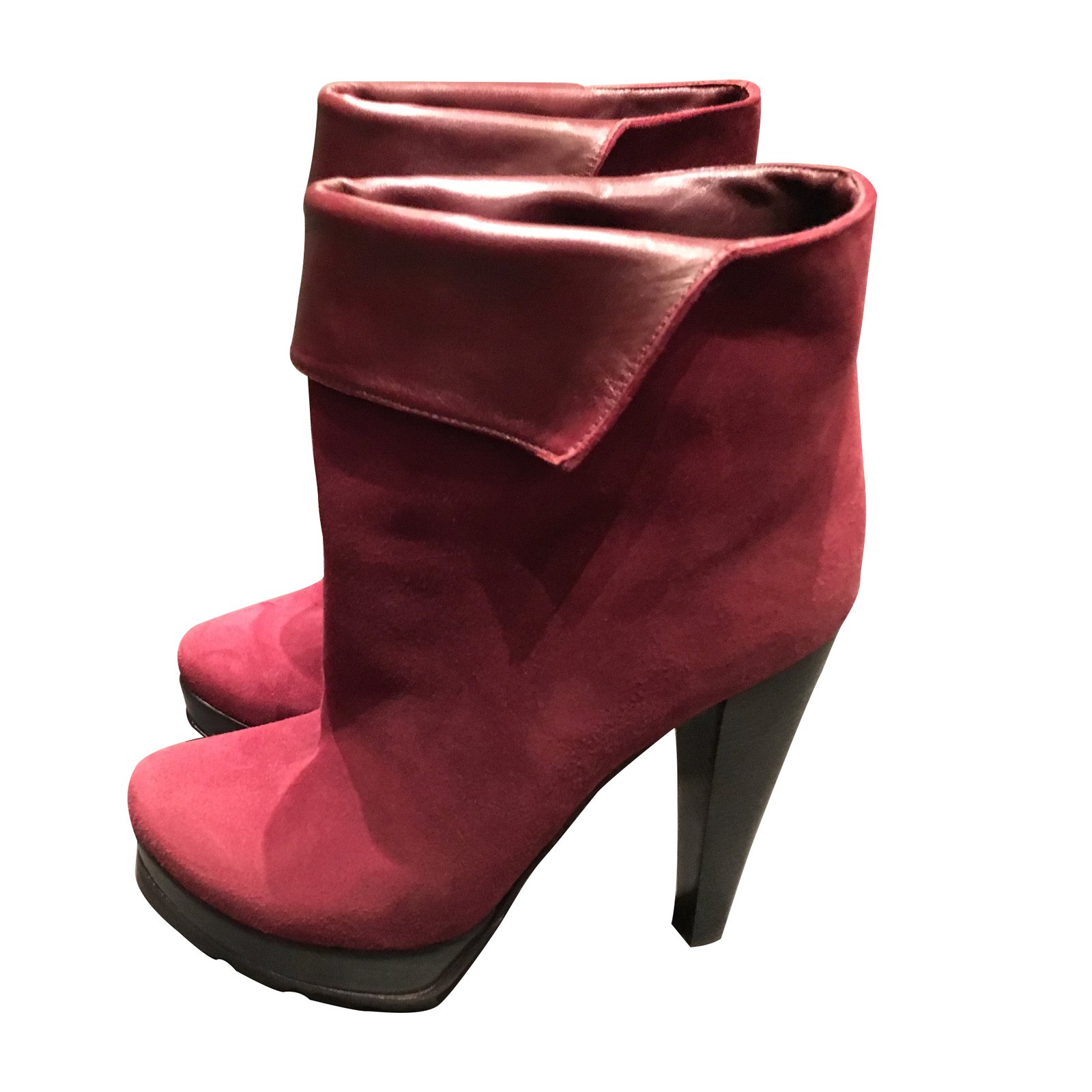 Walter Steiger Ankle Boots Dark red Suede ref.9073 - Joli Closet