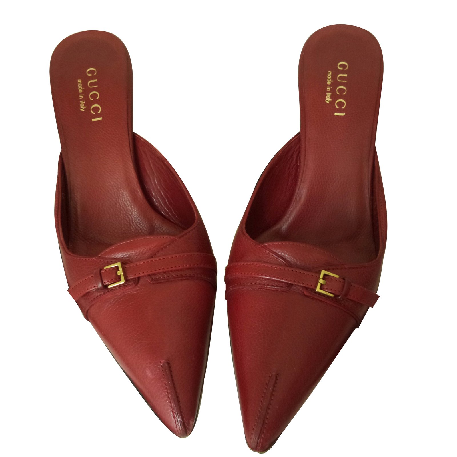 Gucci Mules Cuir Bordeaux ref.9618 - Joli Closet