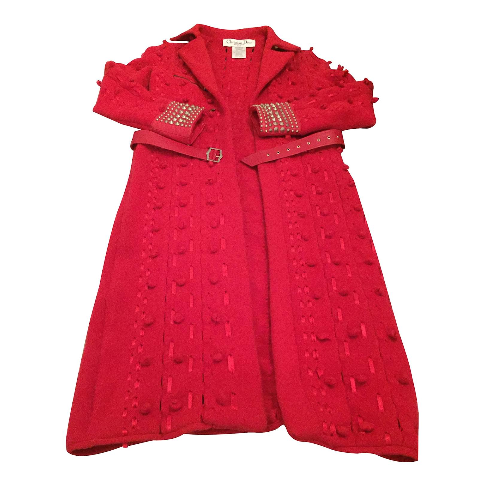 Christian Dior Coats, Outerwear Red Wool ref.14841 - Joli Closet
