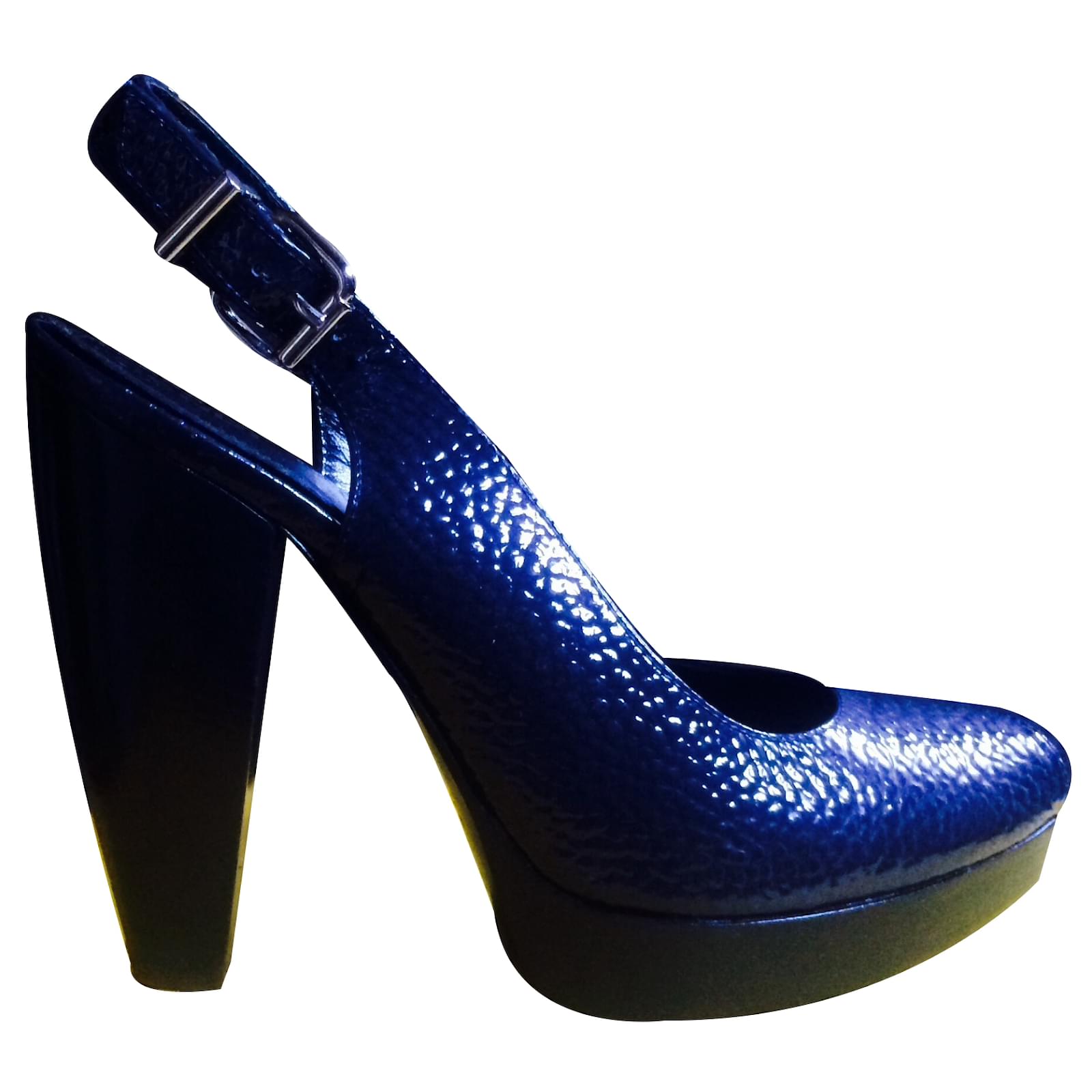 Fendi Heels Blue Leather ref.18169 - Joli Closet