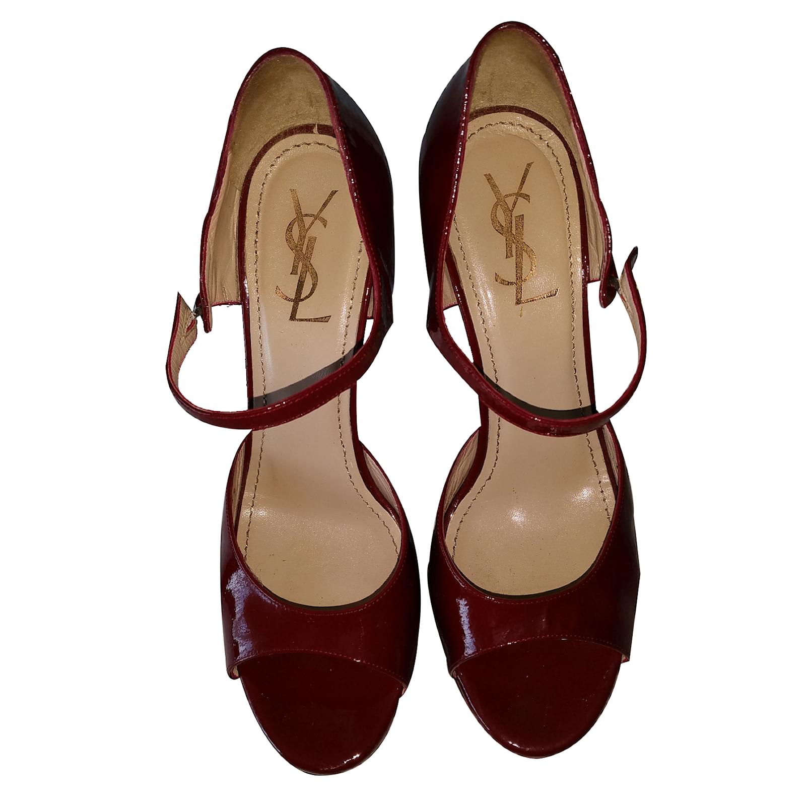 Yves Saint Laurent Heels Dark red Patent leather ref.20112 - Joli Closet