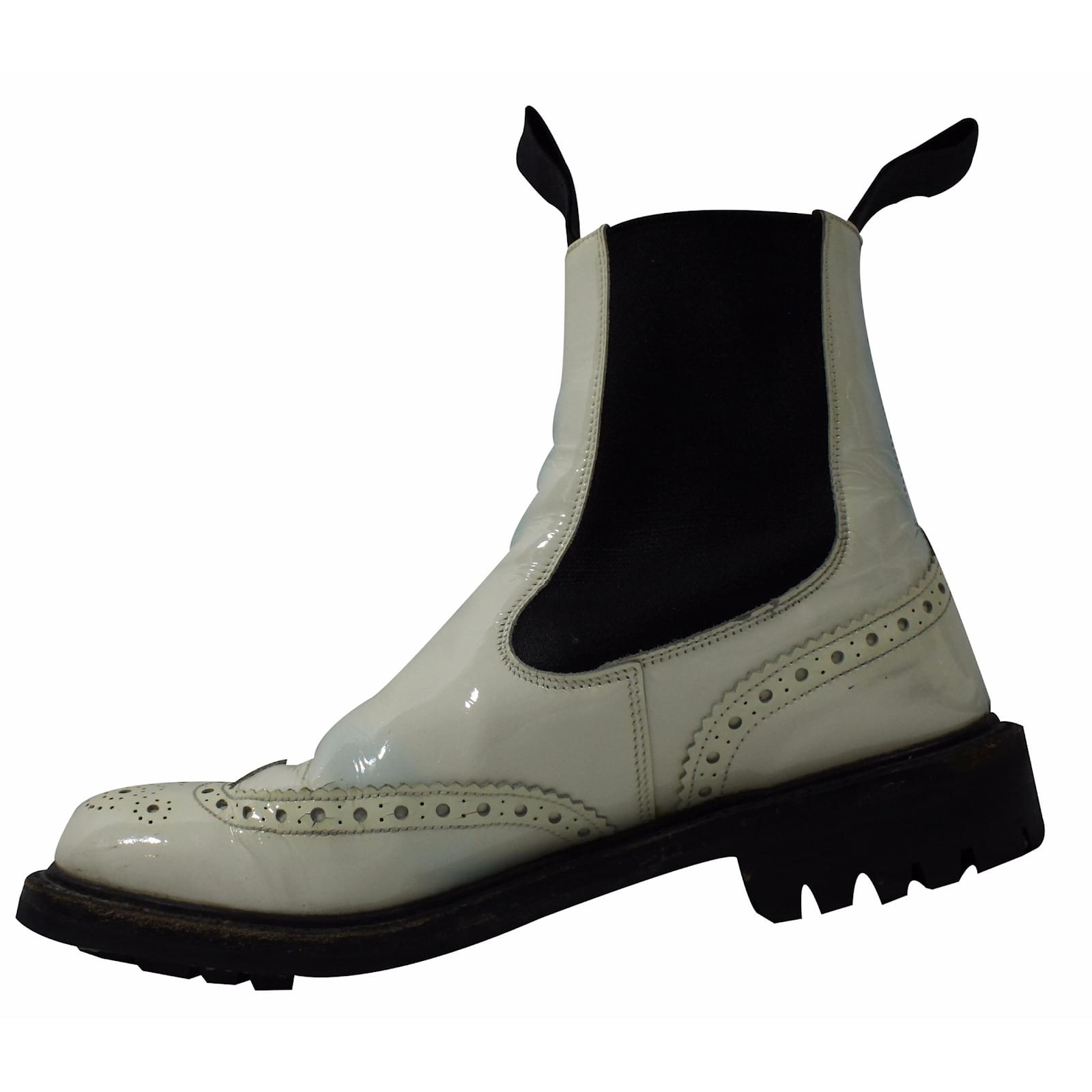 Trickers Ankle Boots Eggshell Patent leather ref.22042 - Joli Closet