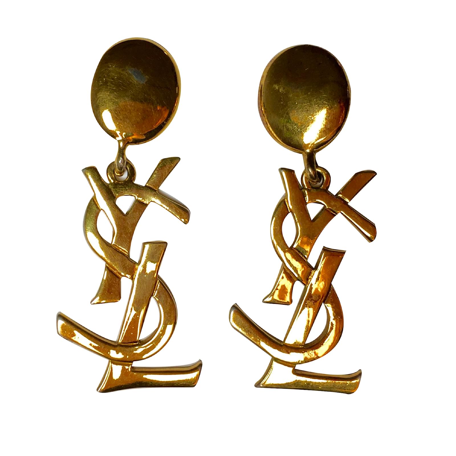 Yves Saint Laurent Earrings Golden Metal Ref 28706 Joli Closet Yves Saint Laurent Earrings Golden Metal Ref 28706 Joli Closet