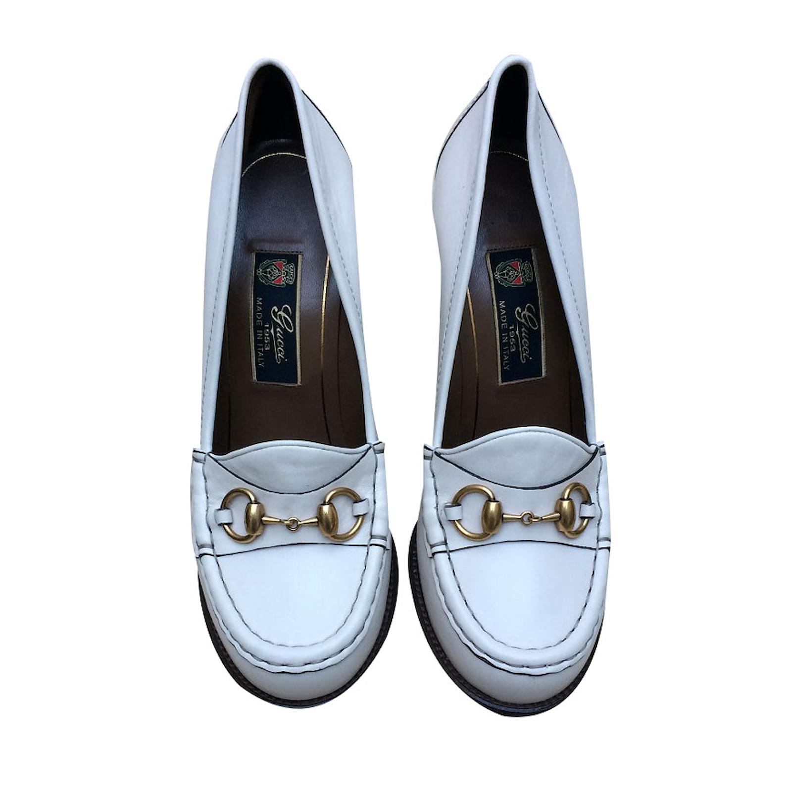 Gucci Heels White Leather ref.28947 - Joli Closet