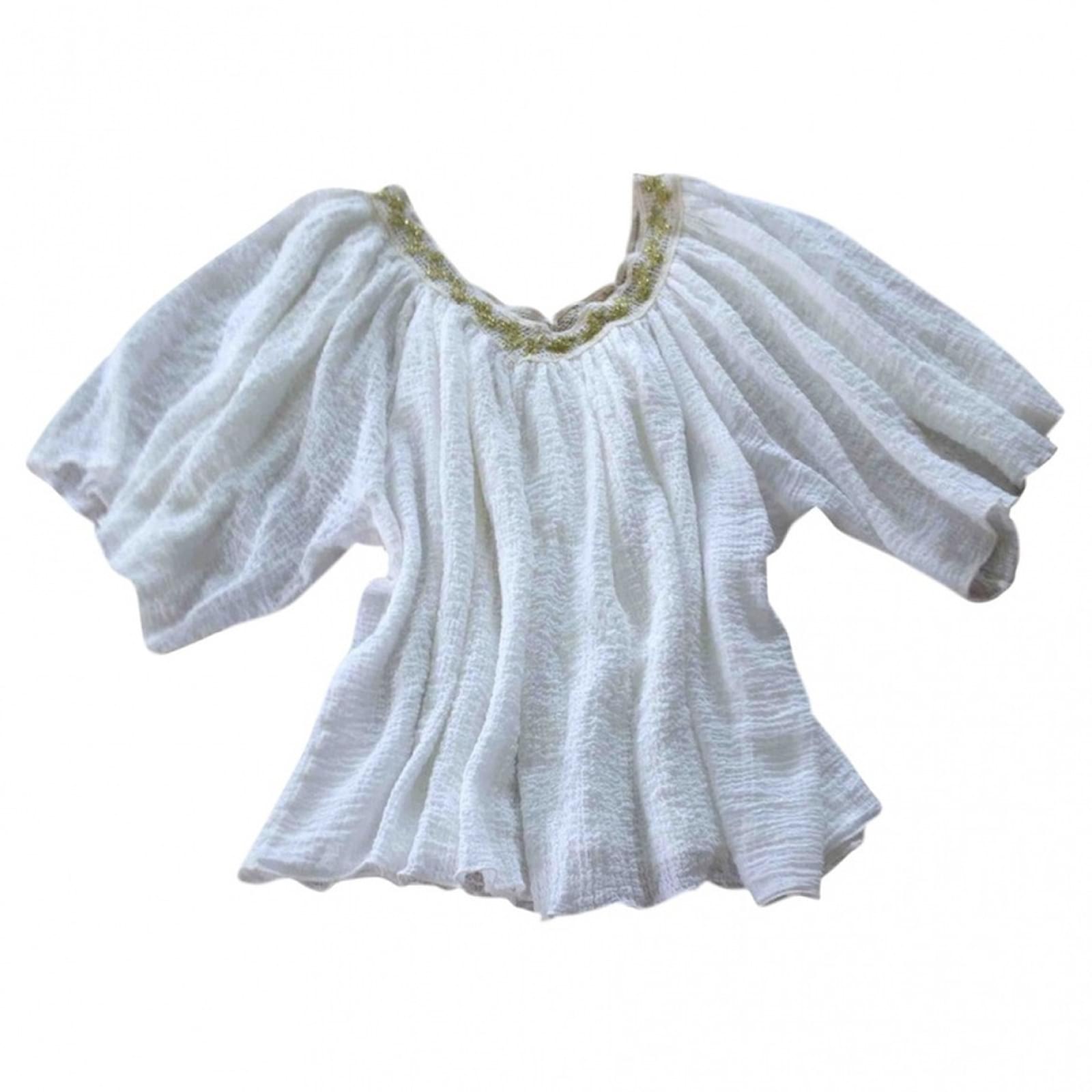 Carla G. Top White Cotton ref.32112 - Joli Closet