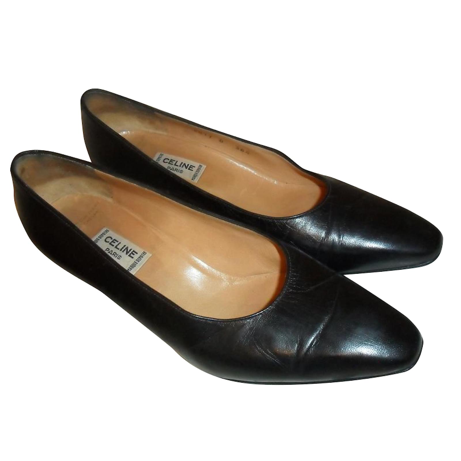 Céline Heels Black Leather ref.32416 - Joli Closet