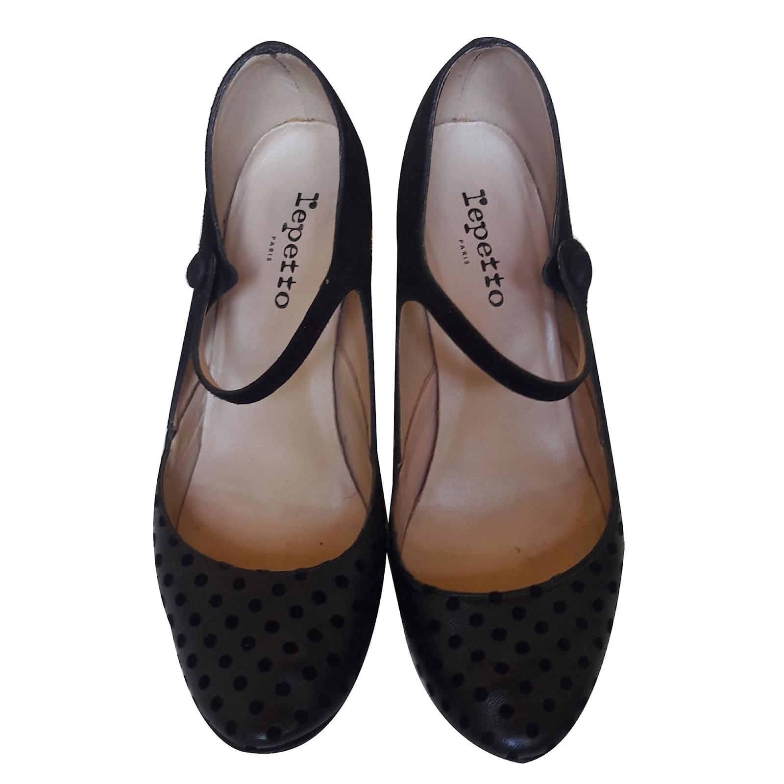Repetto gitane Cuir Noir ref.41259 - Joli Closet