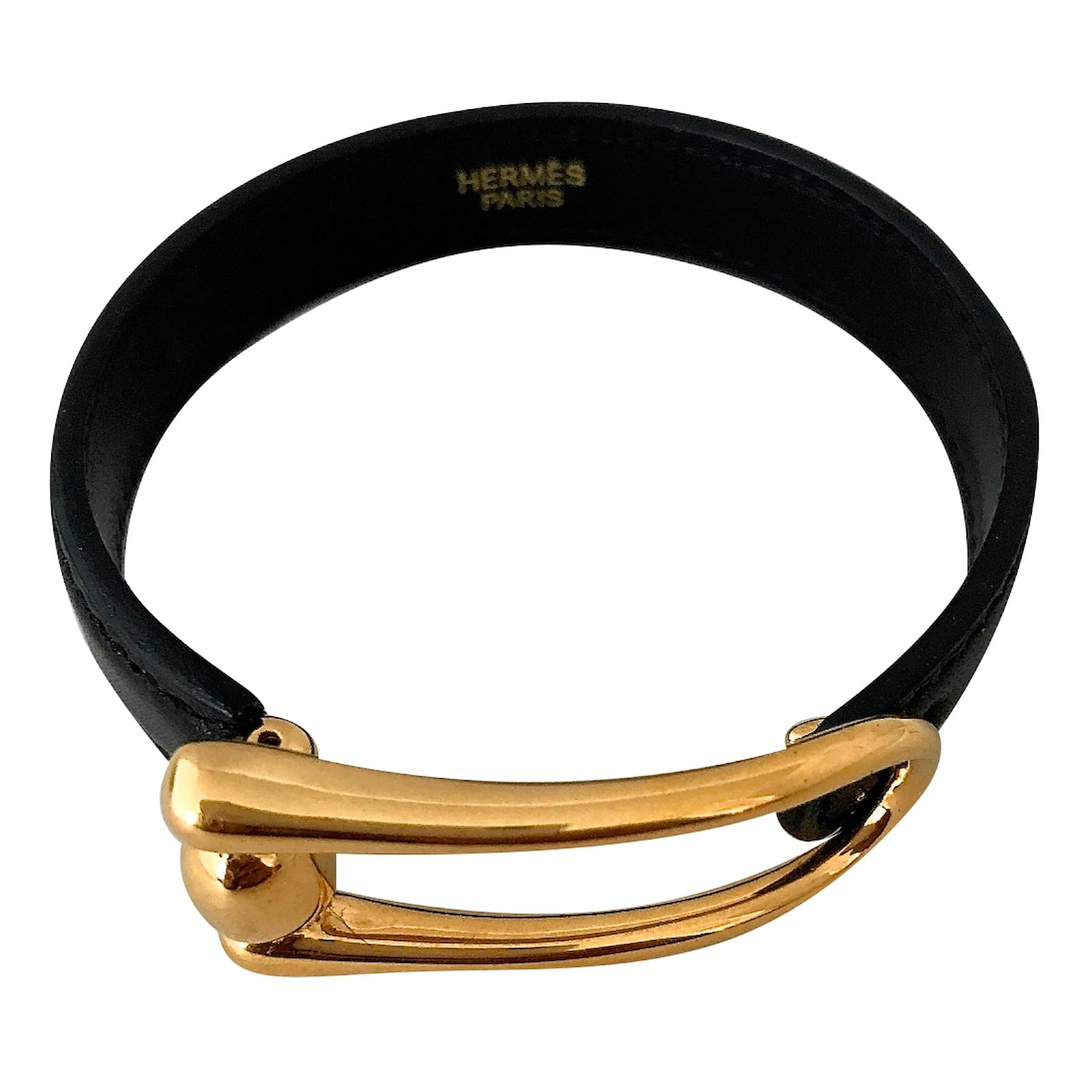 Hermès Bracelet Black Leather ref.45914 - Joli Closet