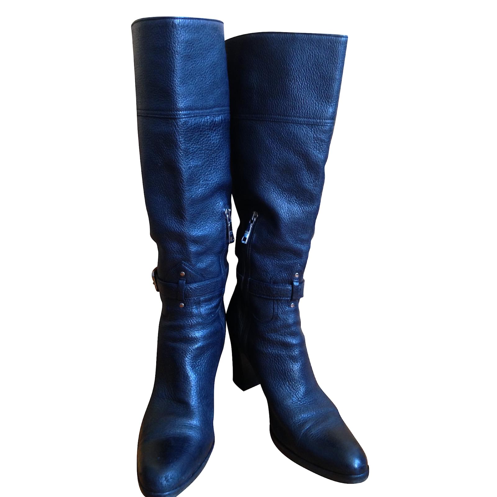 Prada Bottes Cuir Noir ref.45920 - Joli Closet