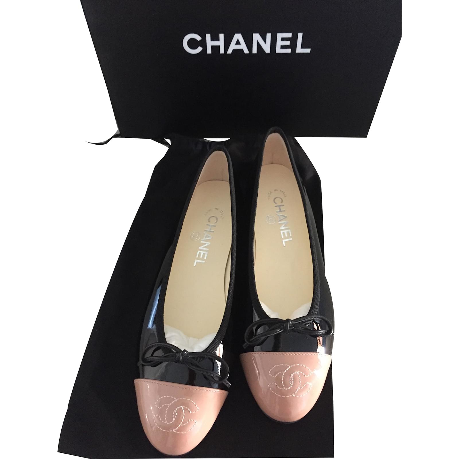 Chanel Ballerinas Black Patent leather ref.48384 - Joli Closet