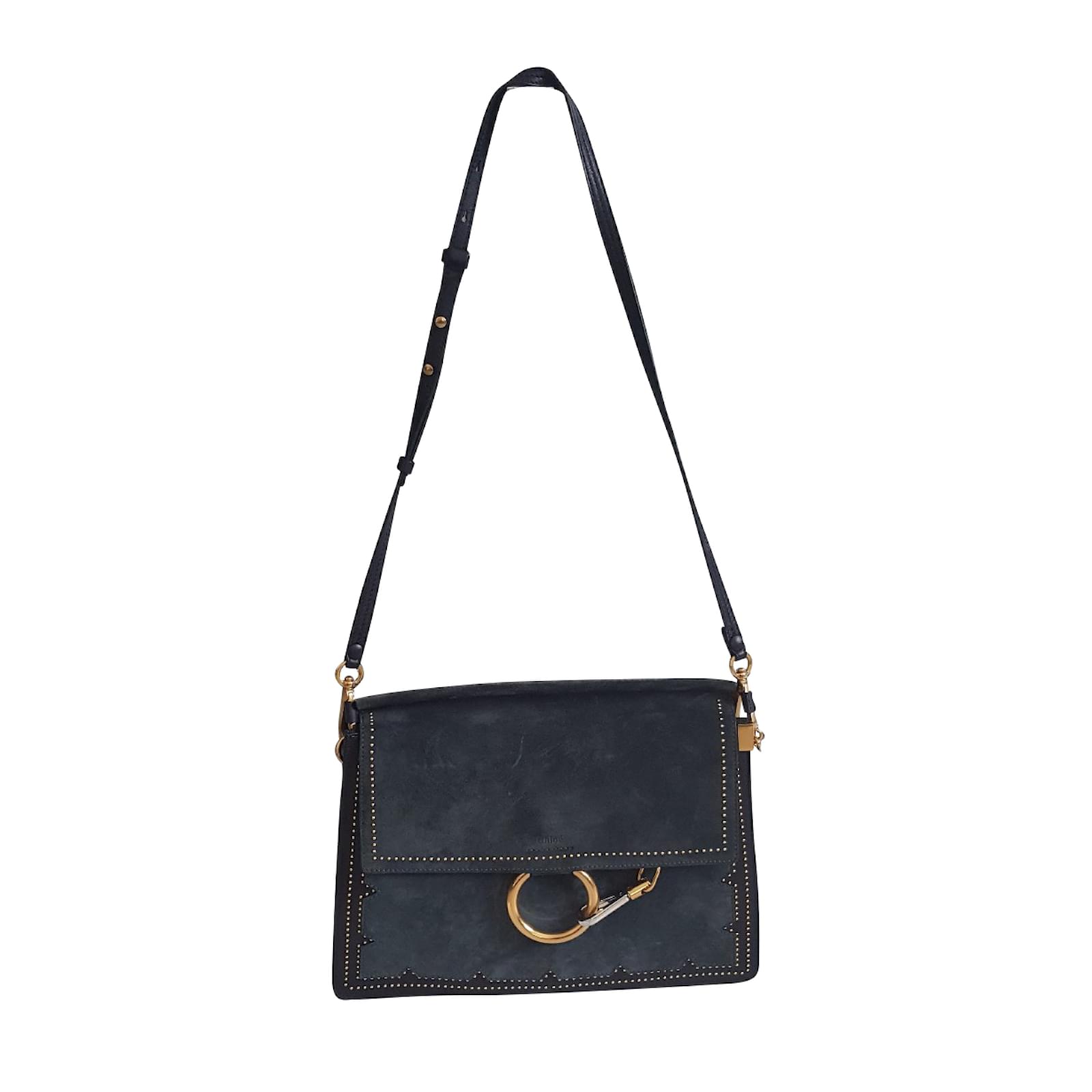 Chloé Handbags Blue Leather Velvet ref.50164 - Joli Closet