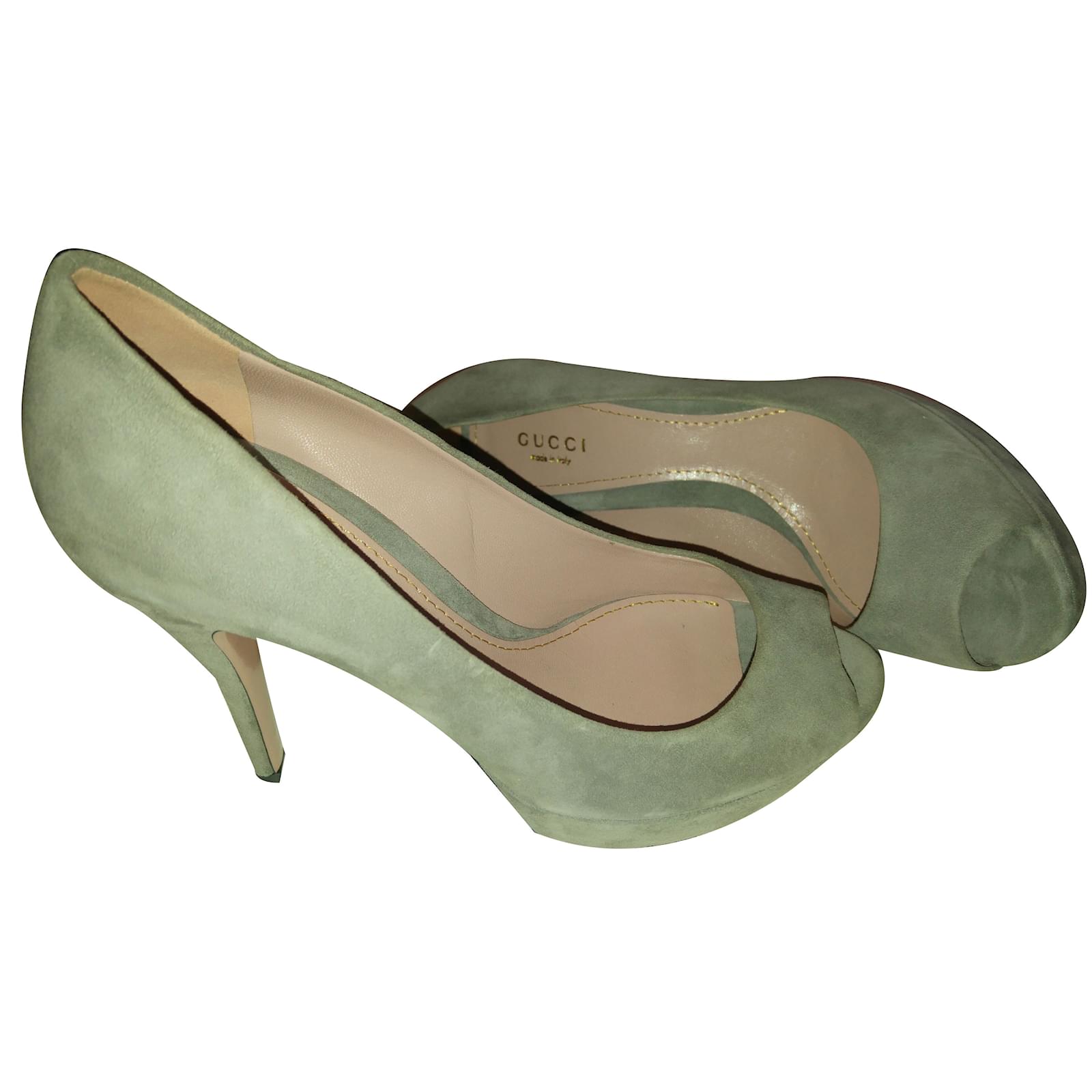 Gucci Heels Grey Suede ref.52426 - Joli Closet