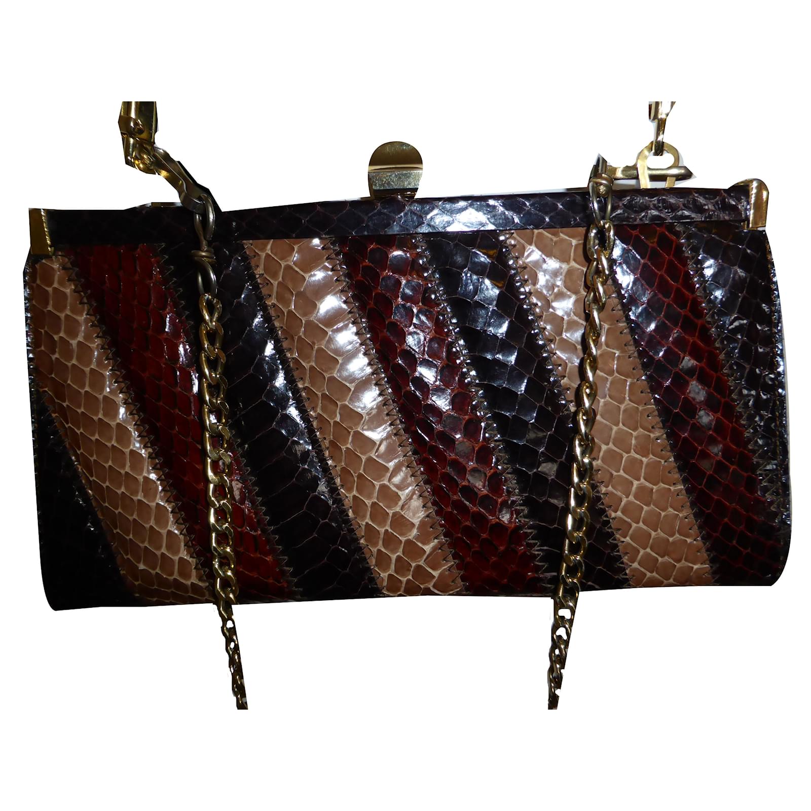 Vintage Handbags Python print Exotic leather Python ref.57140 - Joli Closet