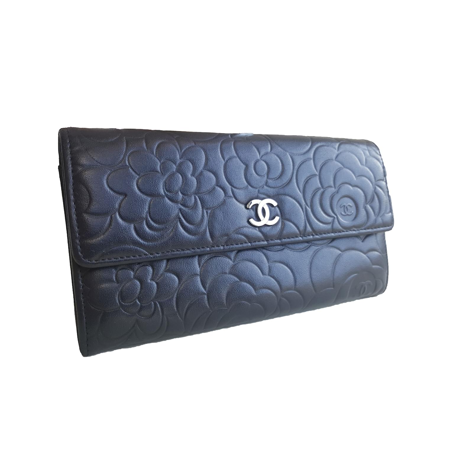 Chanel Wallets Navy blue Leather ref.59027 - Joli Closet