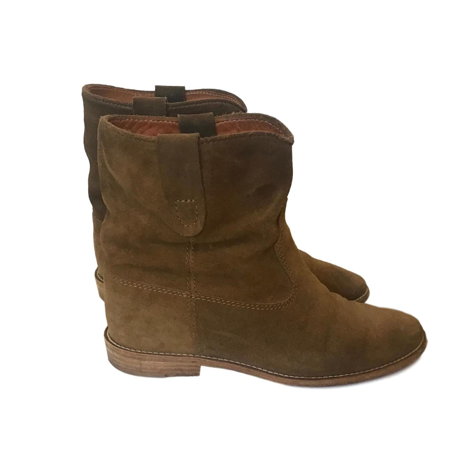 Isabel Marant Bottines Crisi Daim Caramel ref.61943 - Joli Closet