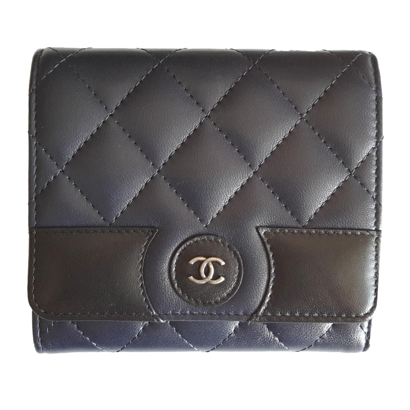 Chanel Wallets Navy blue Leather ref.65758 - Joli Closet