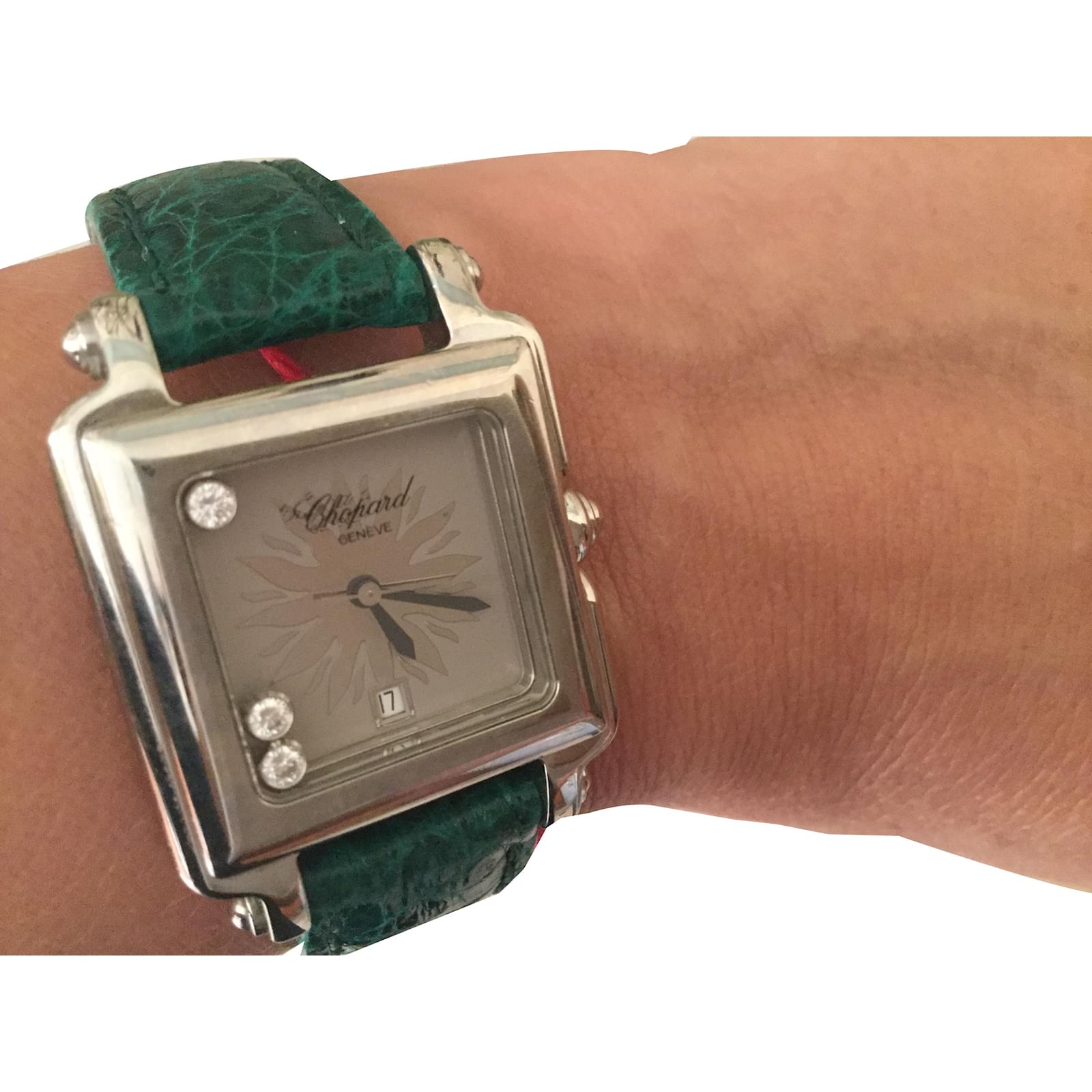 Chopard HAPPY SPORT Cuir Argenté ref.67099 - Joli Closet