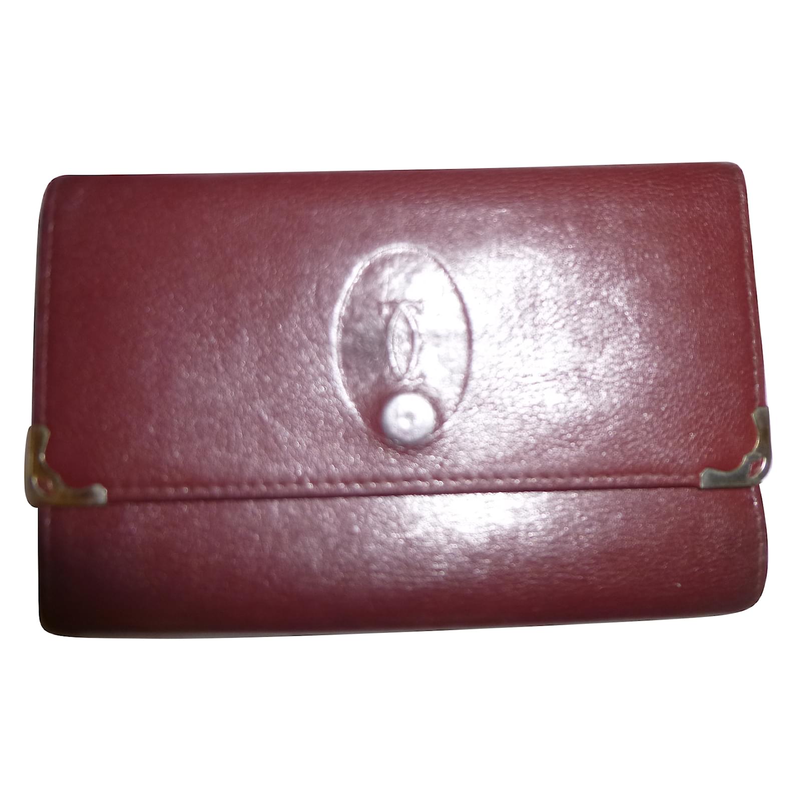 Cartier Wallet Dark red Leather ref.69364 - Joli Closet