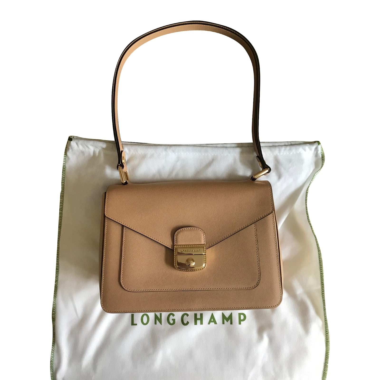 Longchamp Handbag Beige Leather ref.70098 - Joli Closet