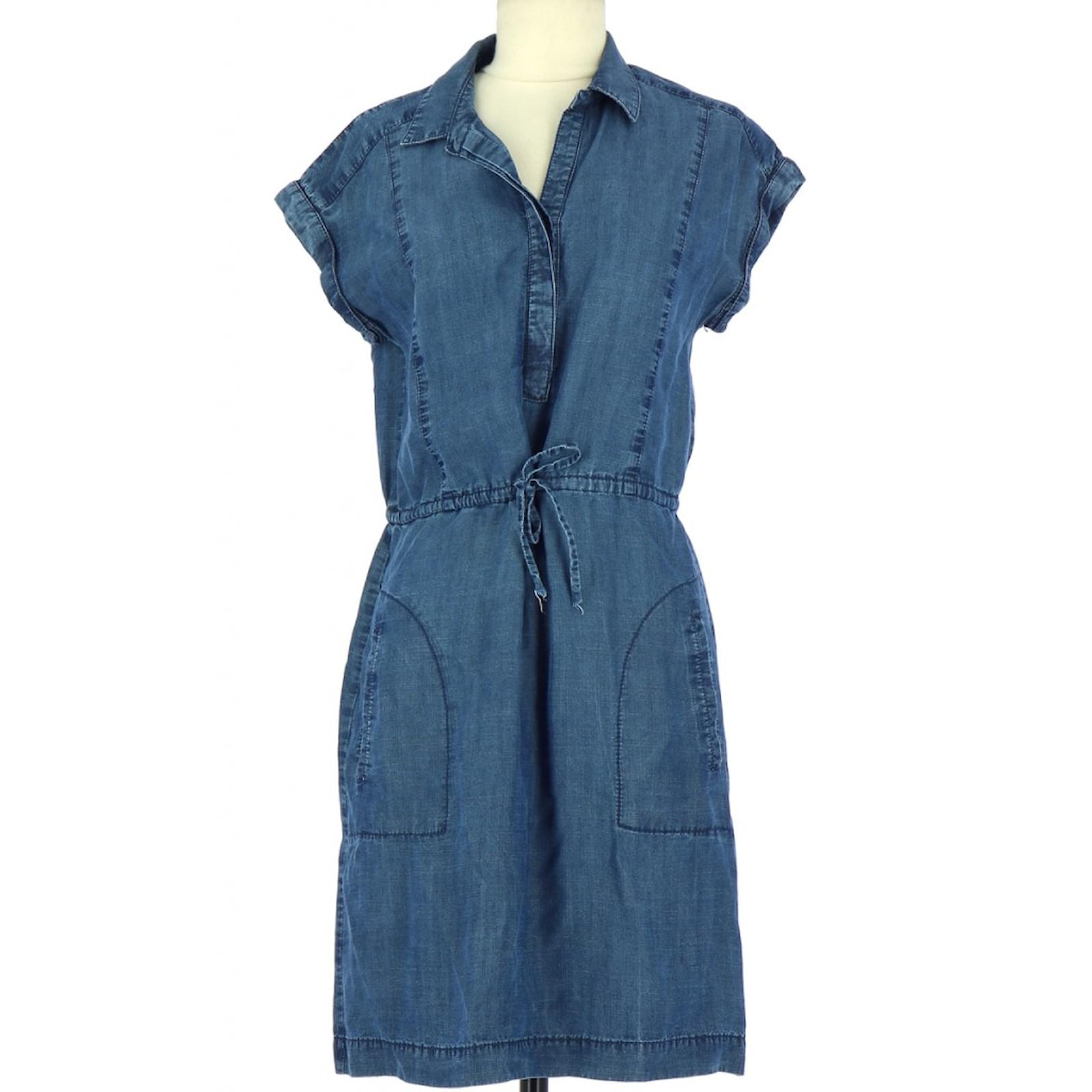 Gerard Darel Robe Viscose Bleu ref.81013 - Joli Closet