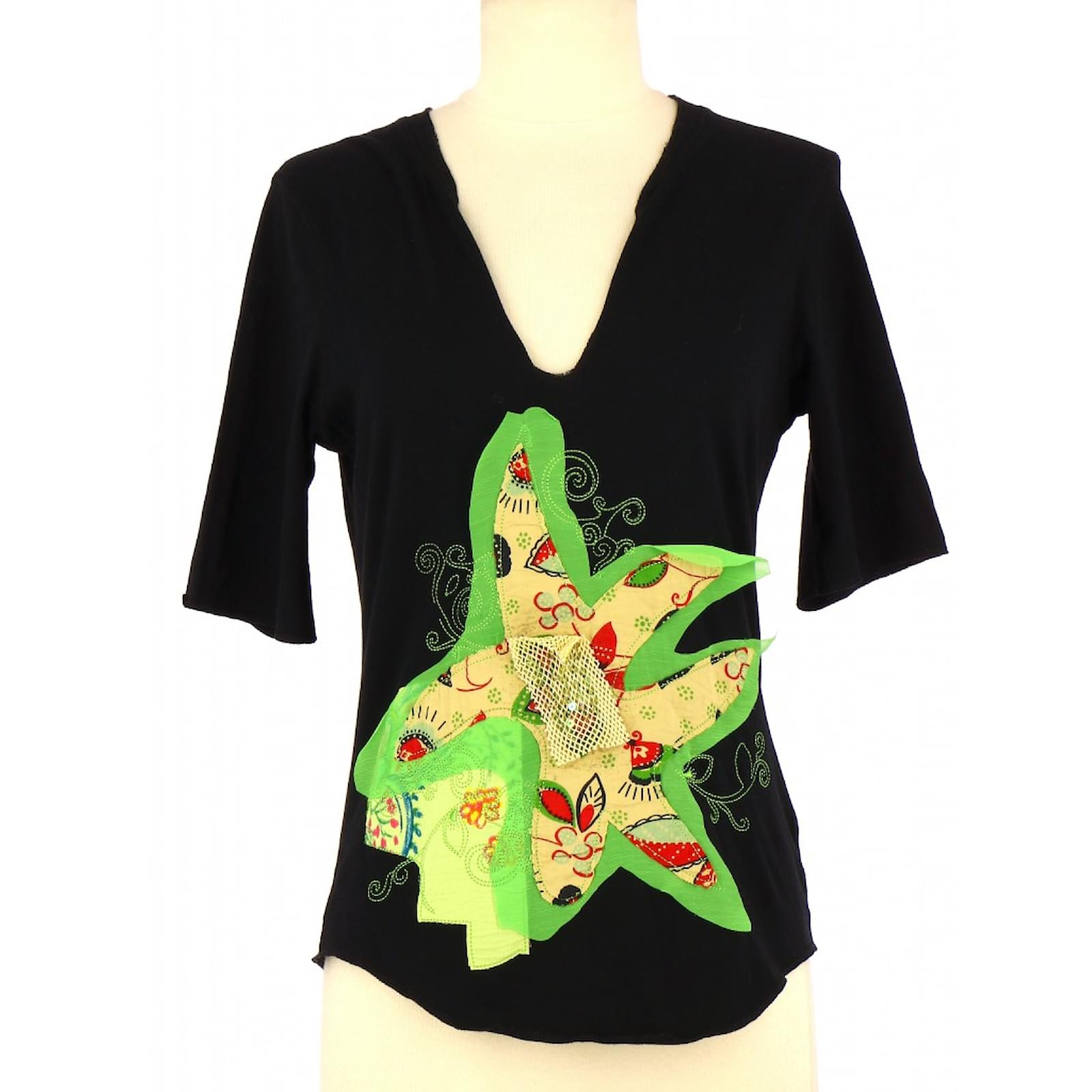 One step Tee-Shirt Black Cotton ref.81371 - Joli Closet
