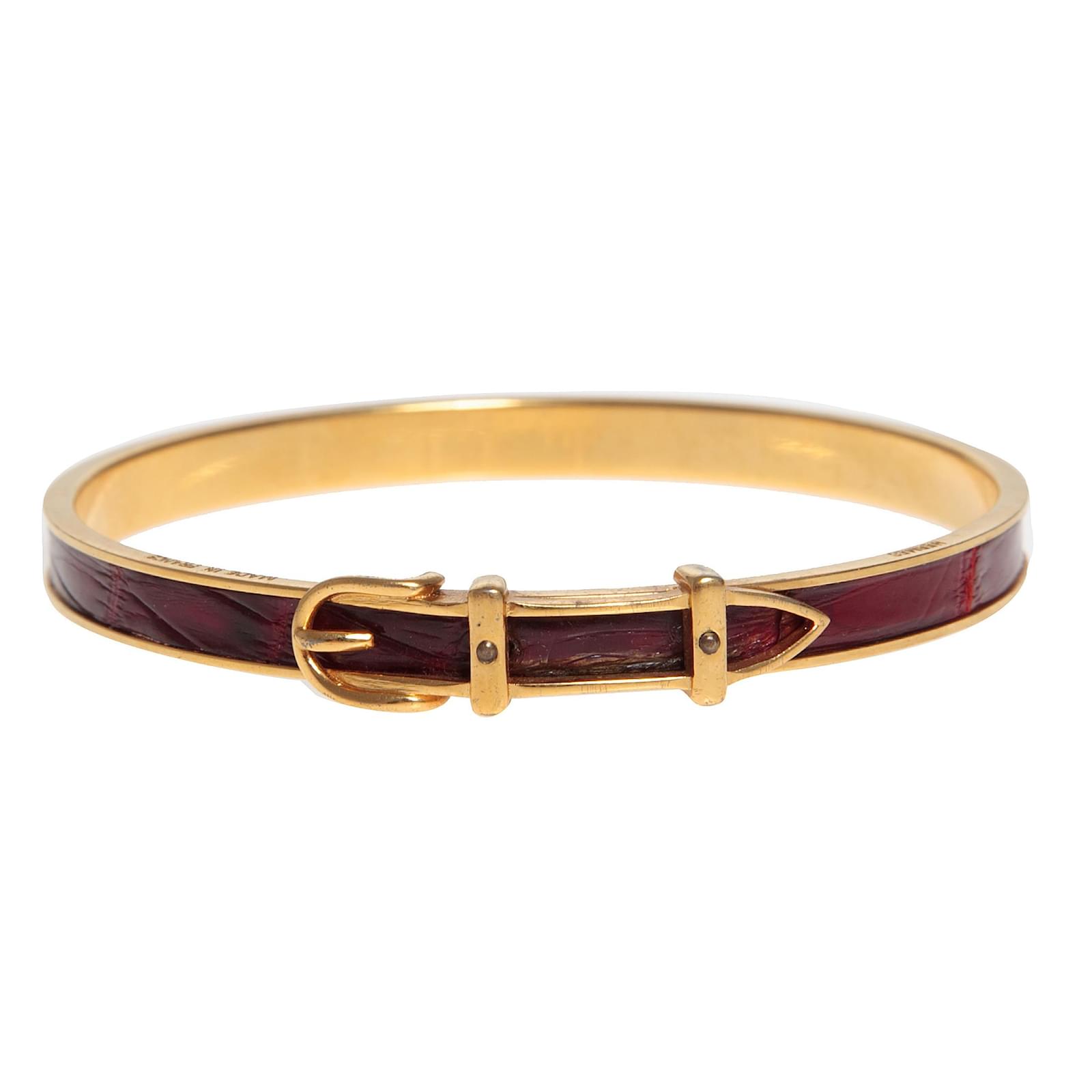 Hermès Bracelet Dark red Exotic leather ref.82105 - Joli Closet