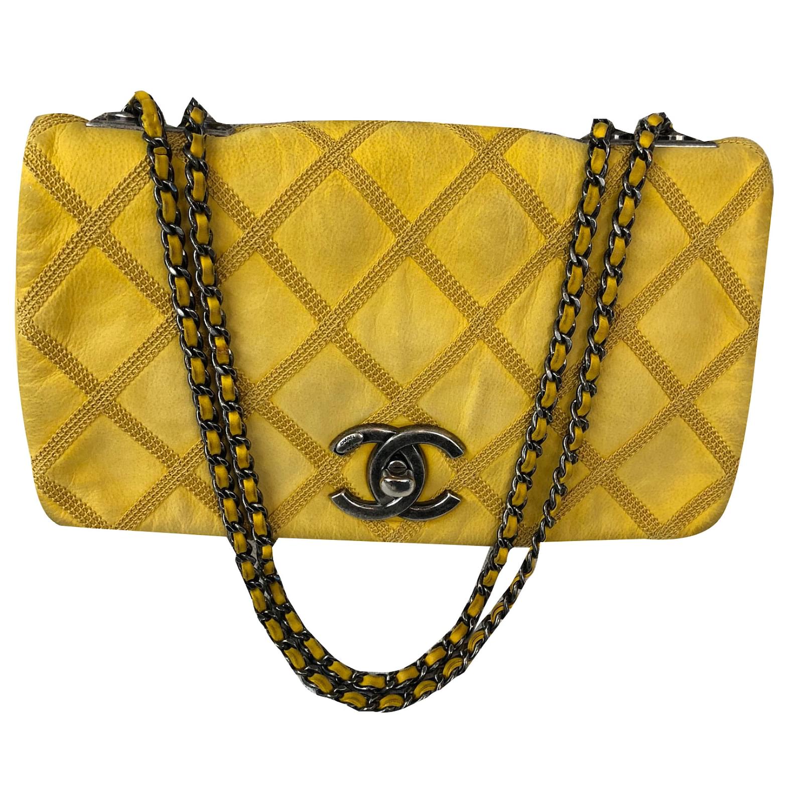 Chanel Sacs à main Cuir Jaune ref.83015 - Joli Closet