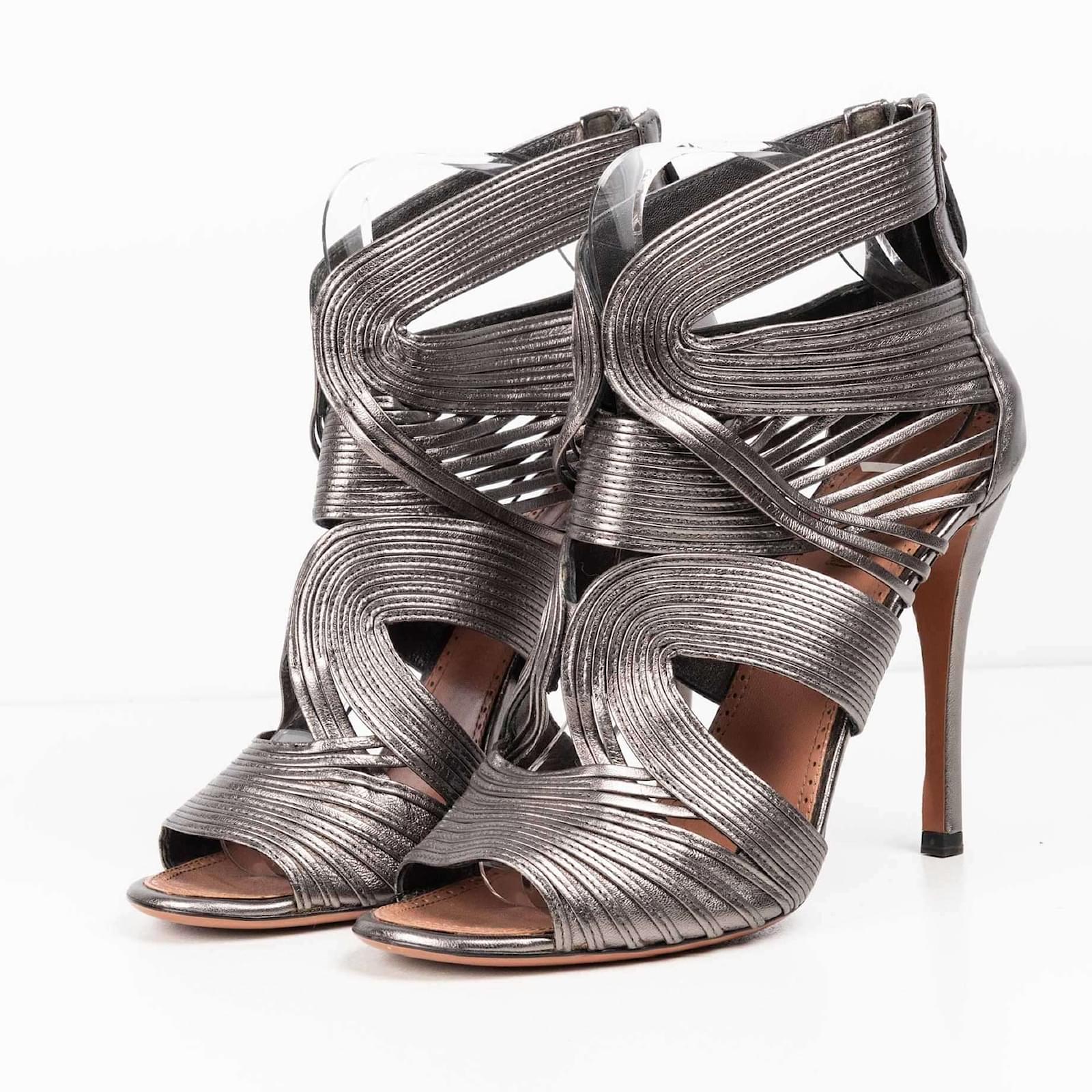 Alaïa Heels Silvery Leather ref.87447 - Joli Closet