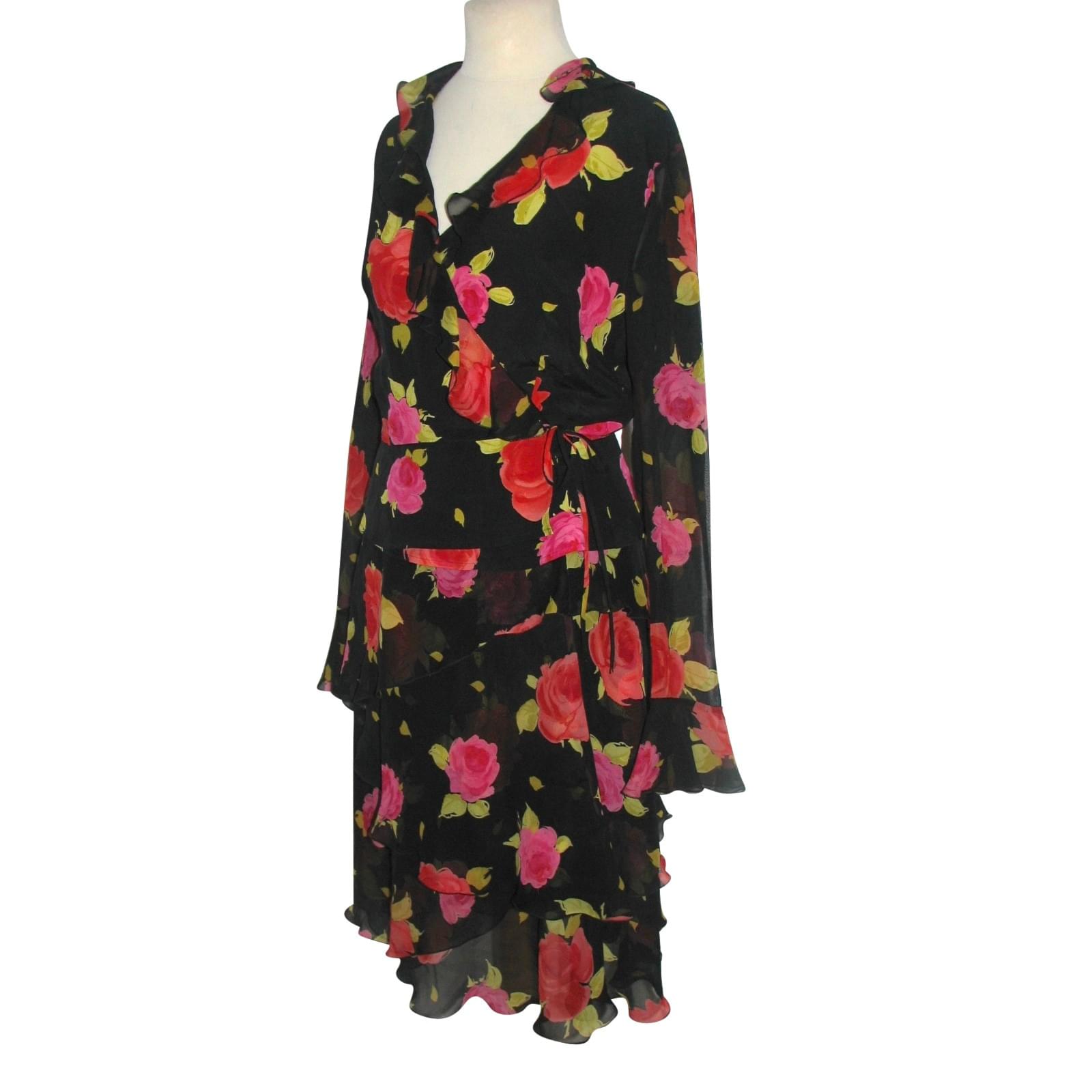 Escada Robe en soie 2 pièces Noir Multicolore ref.90905 - Joli Closet