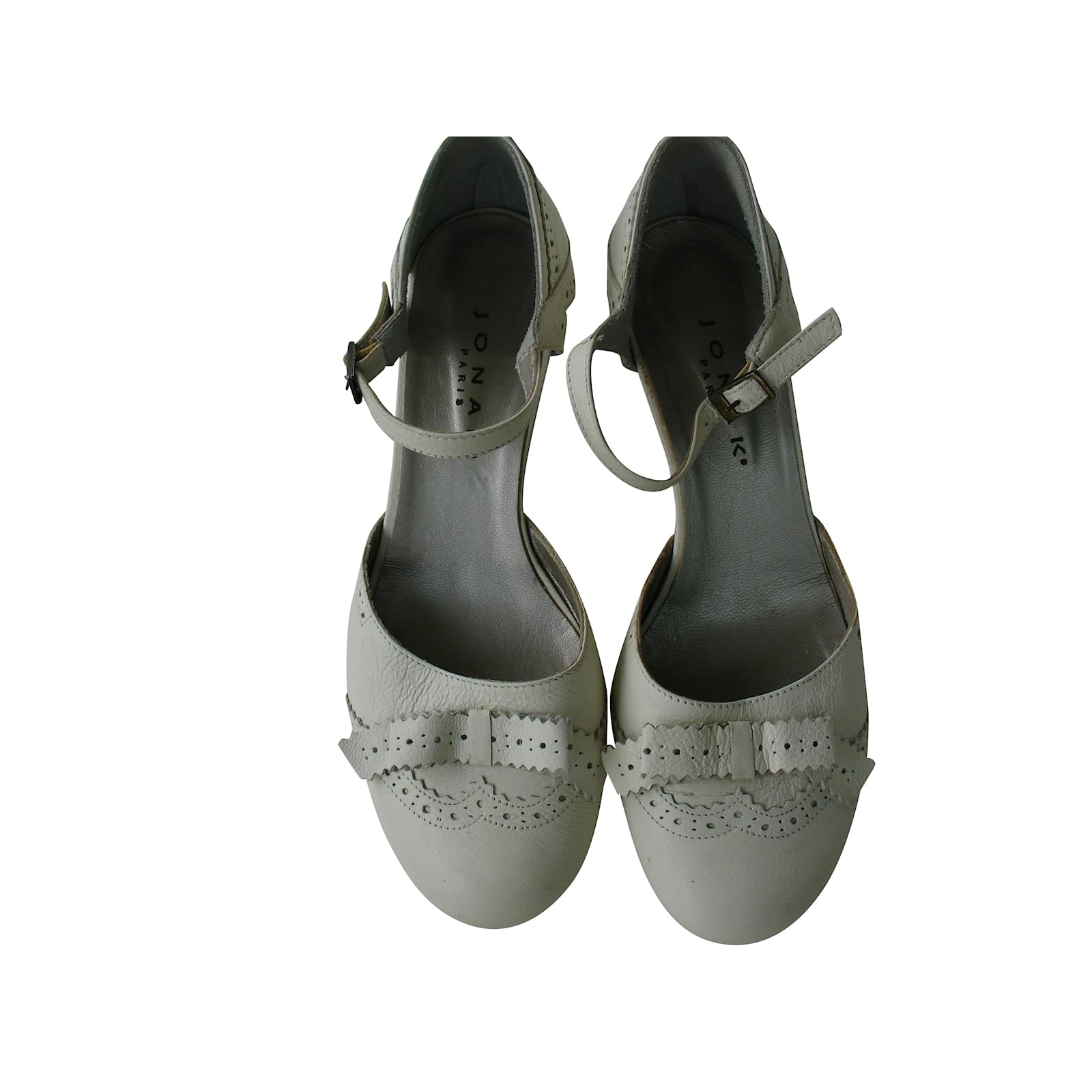 Jonak Heels Eggshell Leather ref.91849 - Joli Closet