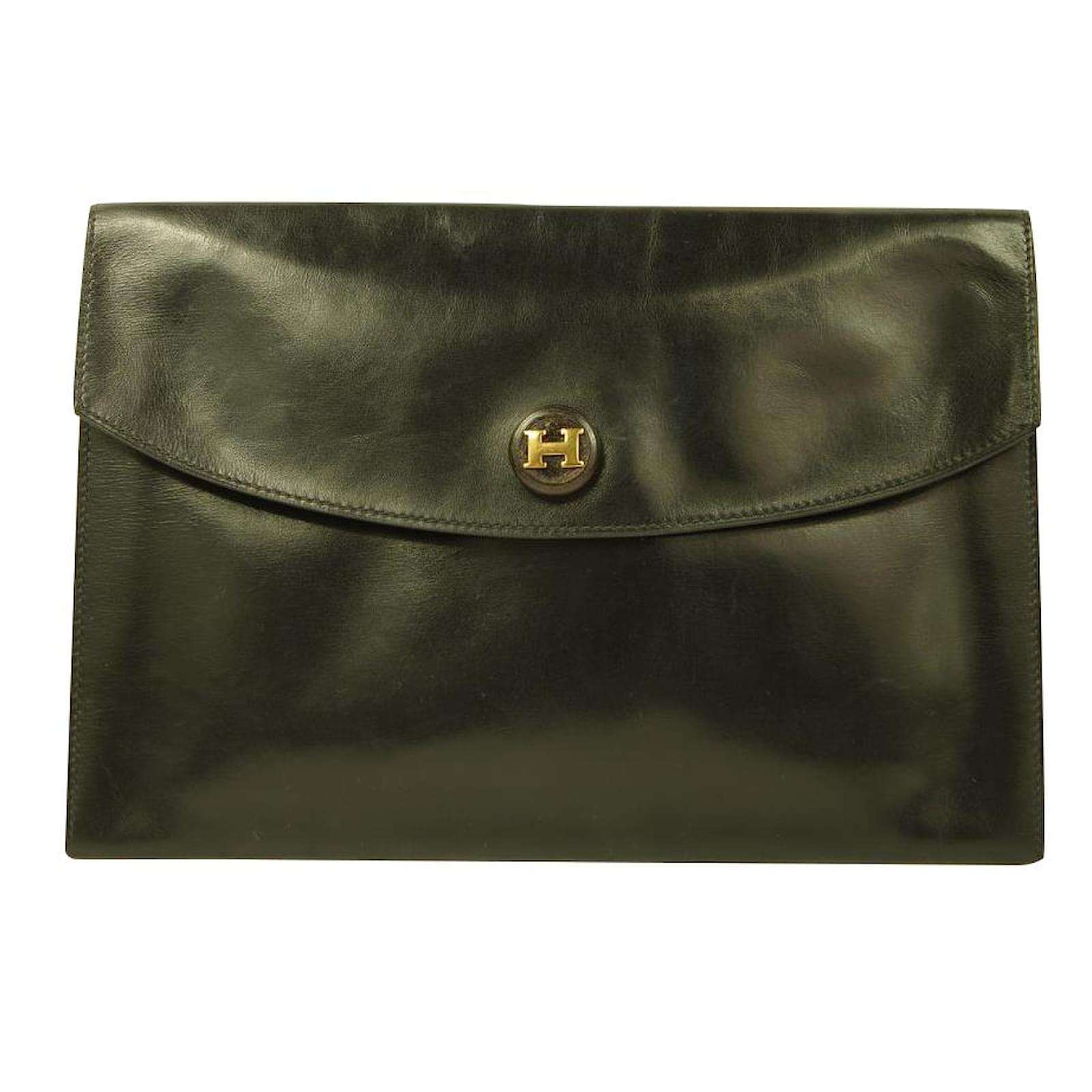 Hermès Rio Hermes clutch Black Leather ref.103770 - Joli Closet
